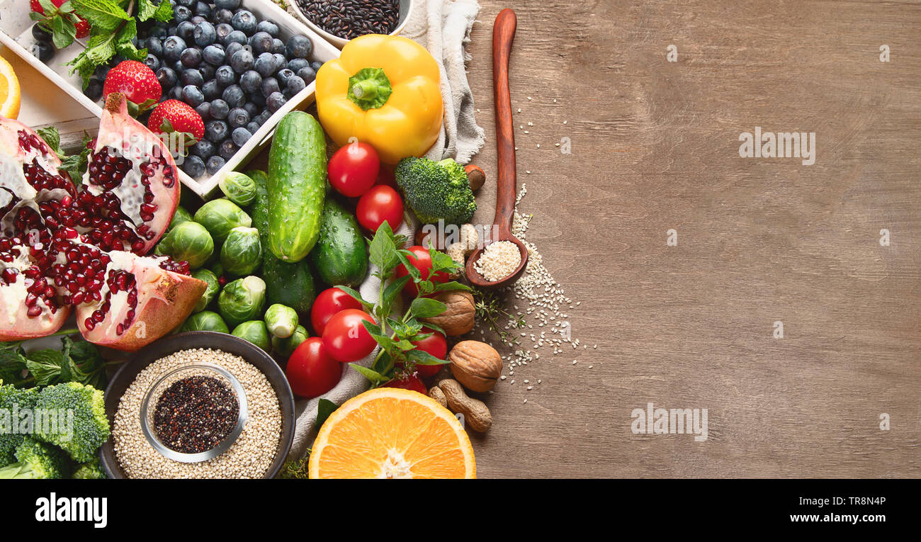 Healthy diet background. Clean and detox eating. Vegan or gluten free ...