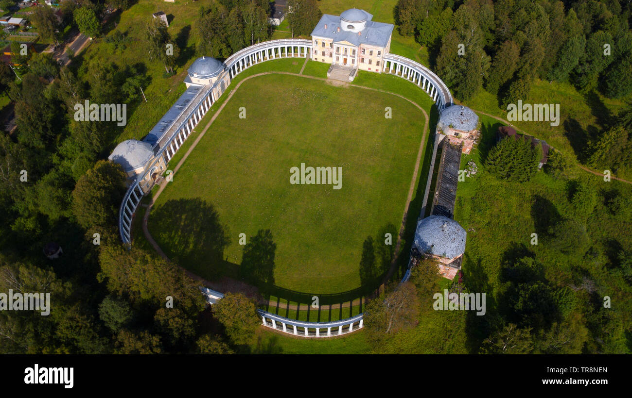 Aerial view of Architectural ensemble Manor Znamenskoye-Rayok. The ...