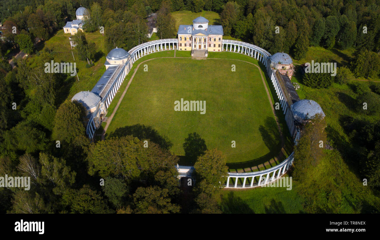 Aerial view of Architectural ensemble Manor Znamenskoye-Rayok. The ...