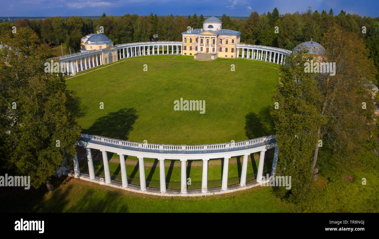 Aerial view of Architectural ensemble Manor Znamenskoye-Rayok. The ...
