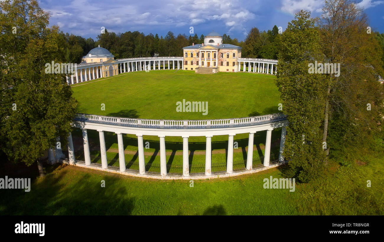 Aerial view of Architectural ensemble Manor Znamenskoye-Rayok. The ...