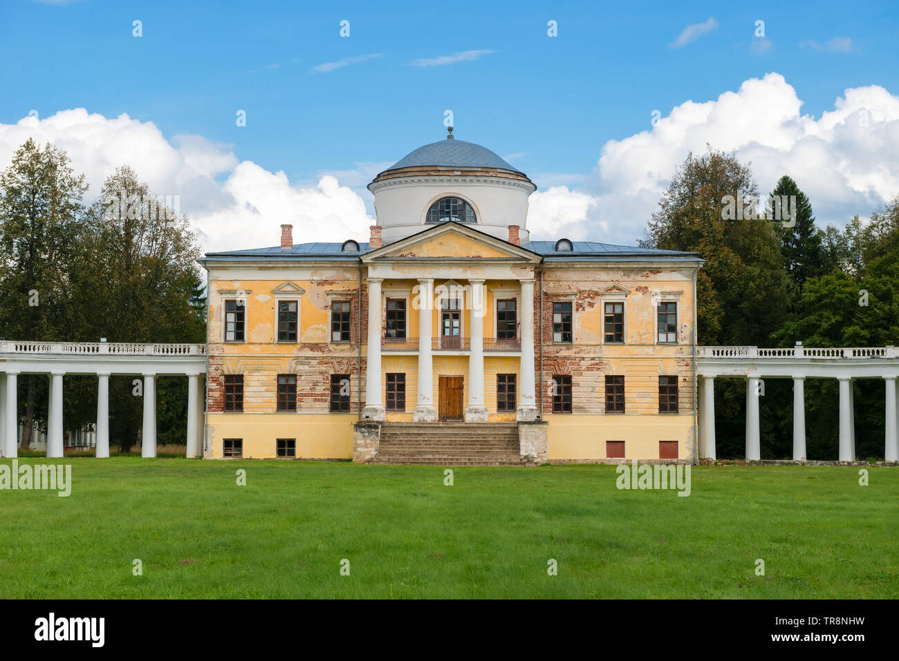 Architectural ensemble Manor Znamenskoye-Rayok. The manor house and the ...