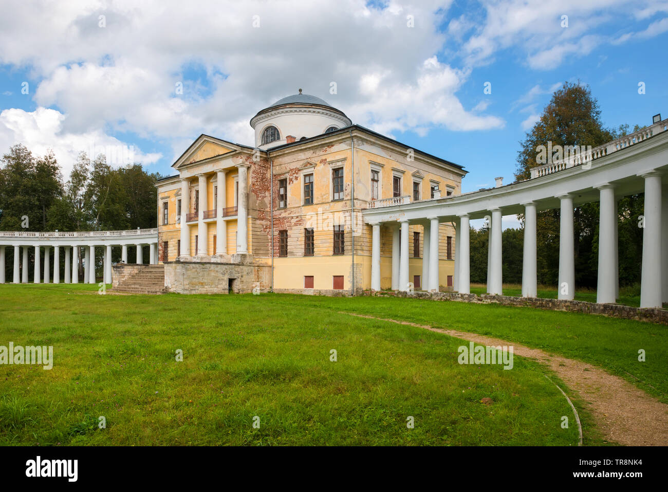 Architectural ensemble Manor Znamenskoye-Rayok. The manor house and the ...