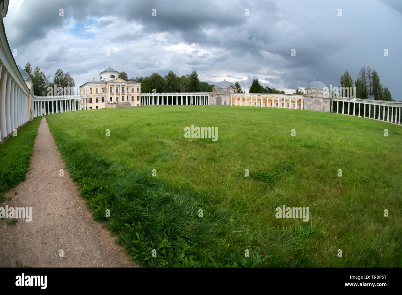 Architectural ensemble Manor Znamenskoye-Rayok. The manor house and the ...