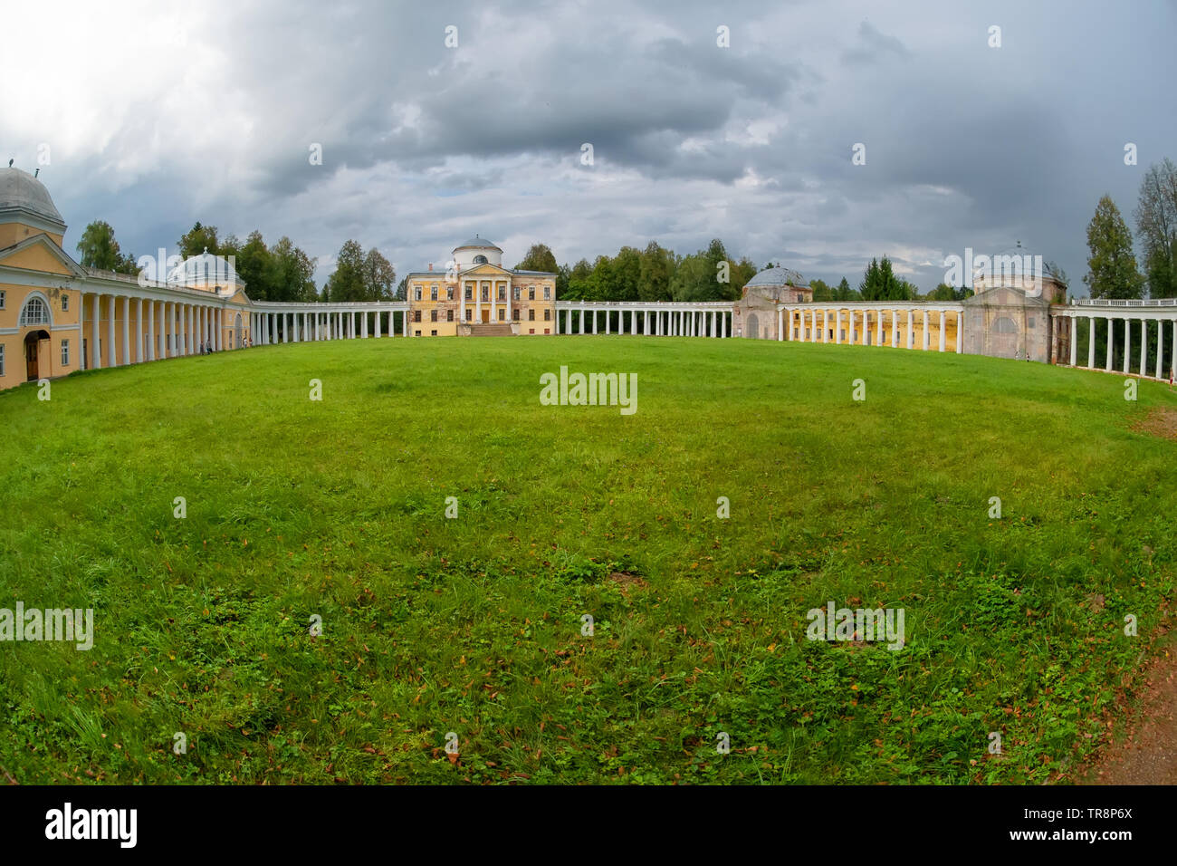 Architectural ensemble Manor Znamenskoye-Rayok. The manor house and the ...