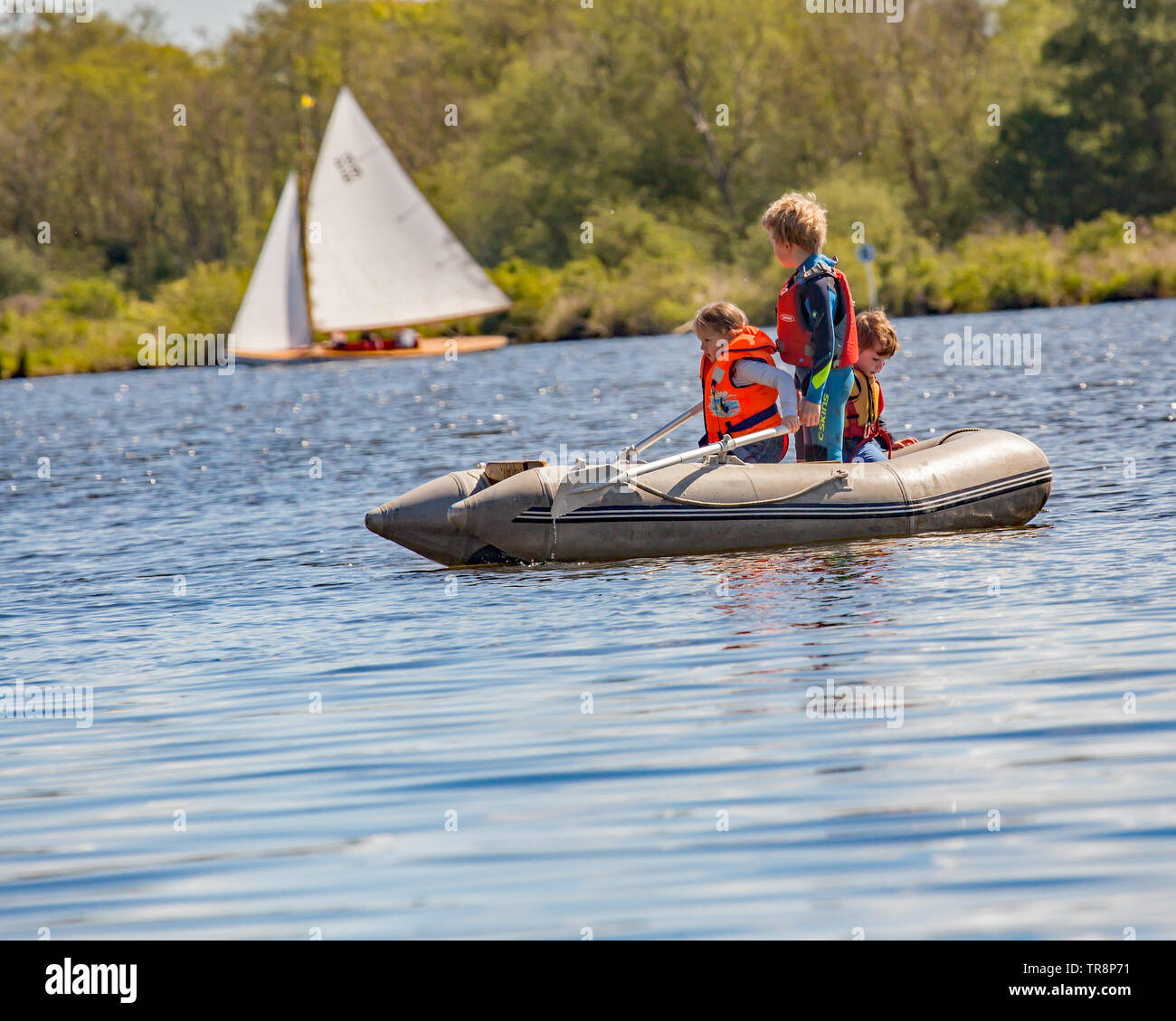 Inflatable boat children hi-res stock photography and images - Alamy