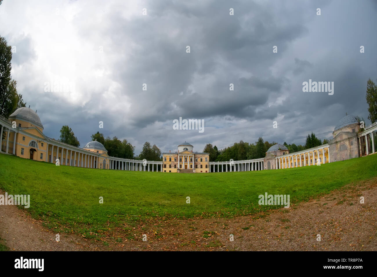 Architectural ensemble Manor Znamenskoye-Rayok. The manor house and the ...