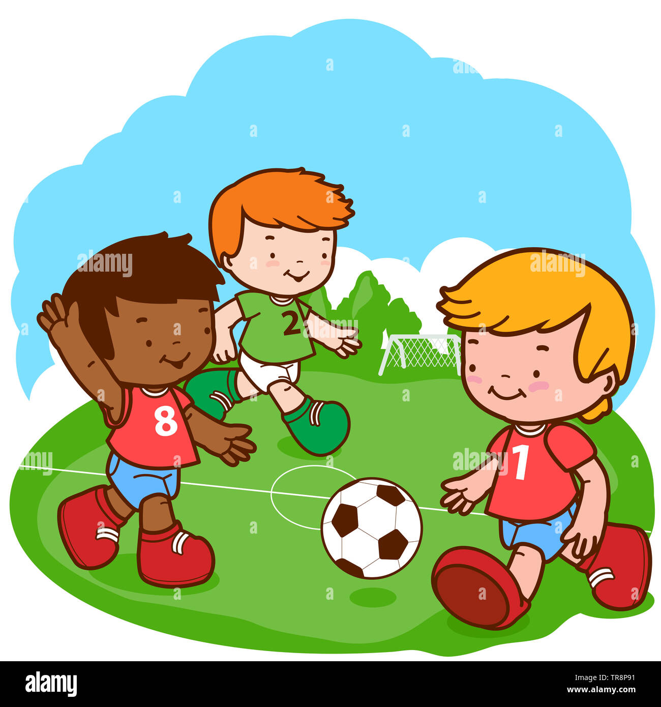 Boy Playing Soccer Clip Art