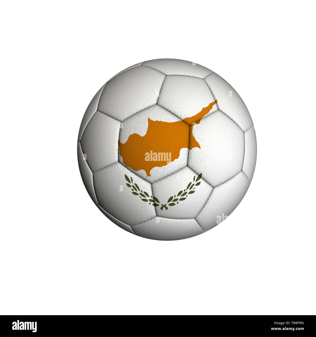 Soccer ball with the flag of Cyprus isolated on a white background ...