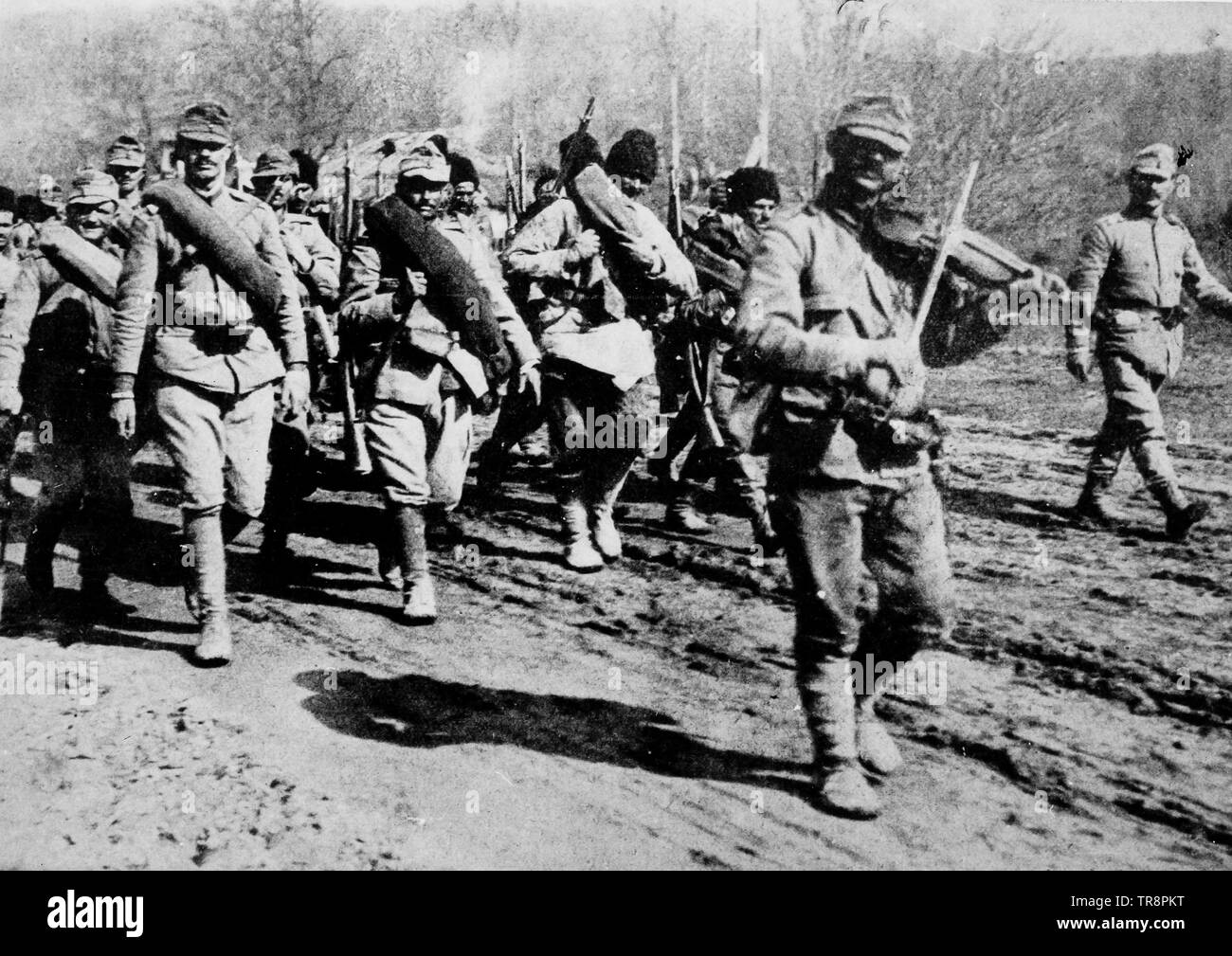 Romanian troops to the front, World War I, 1918 Stock Photo - Alamy