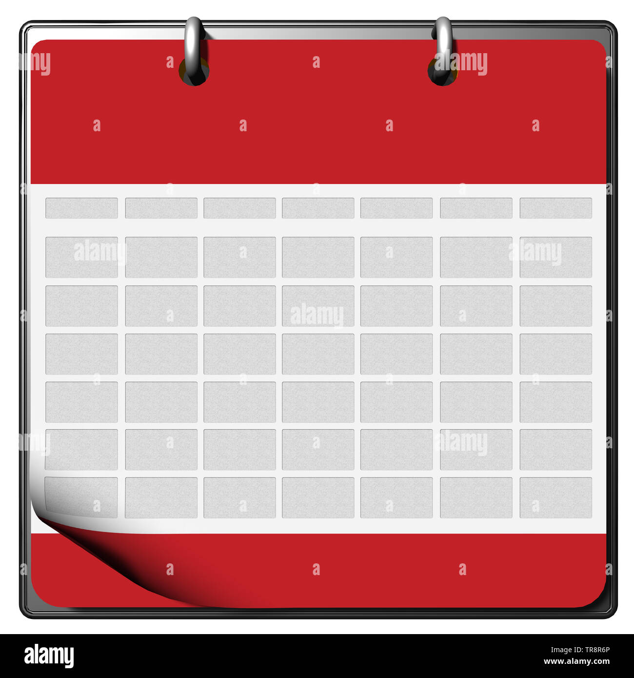 Calendar with space for inserting text and slightly raised page Stock ...