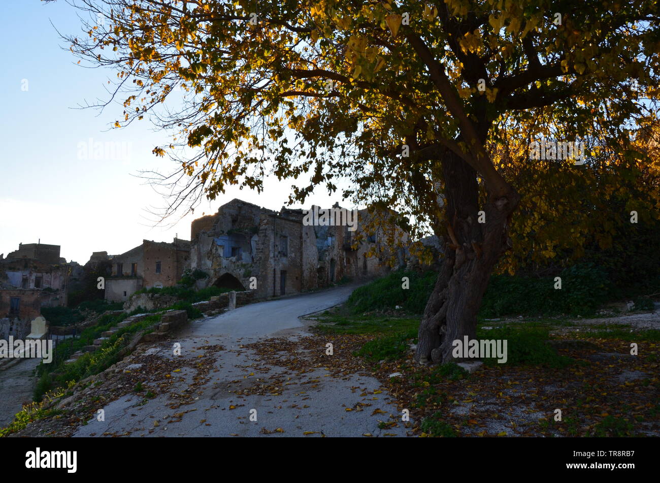 Ghost town of Poggioreale, Sicily Stock Photo - Alamy