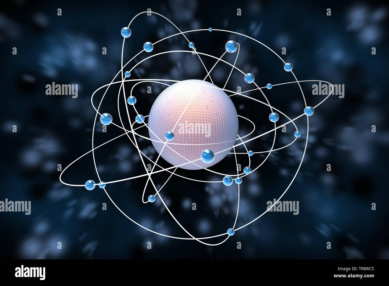 3D illustration. Abstract image. Space, atoms, planets, molecules ...