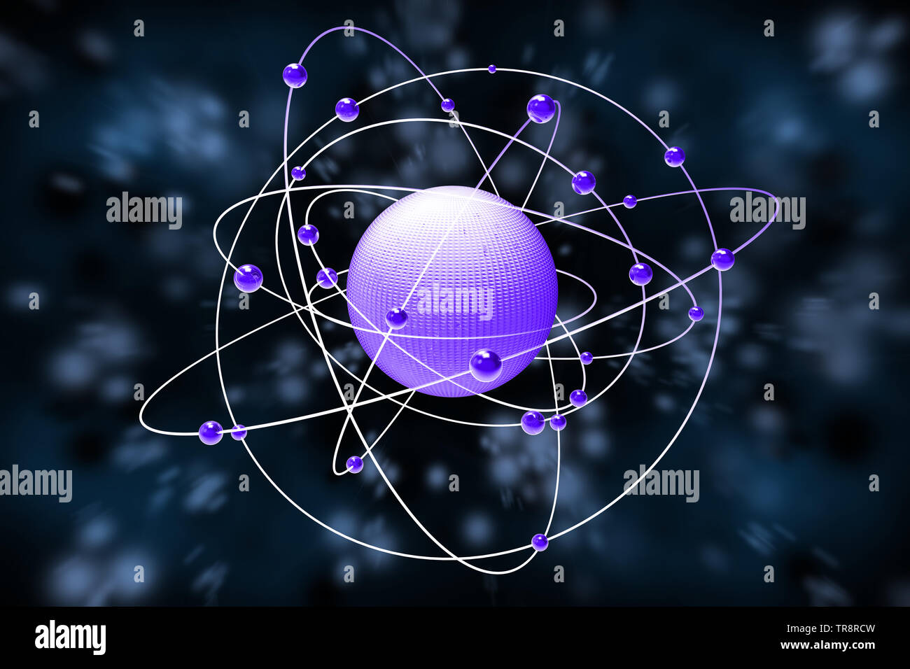 3D illustration. Abstract image. Space, atoms, planets, molecules ...