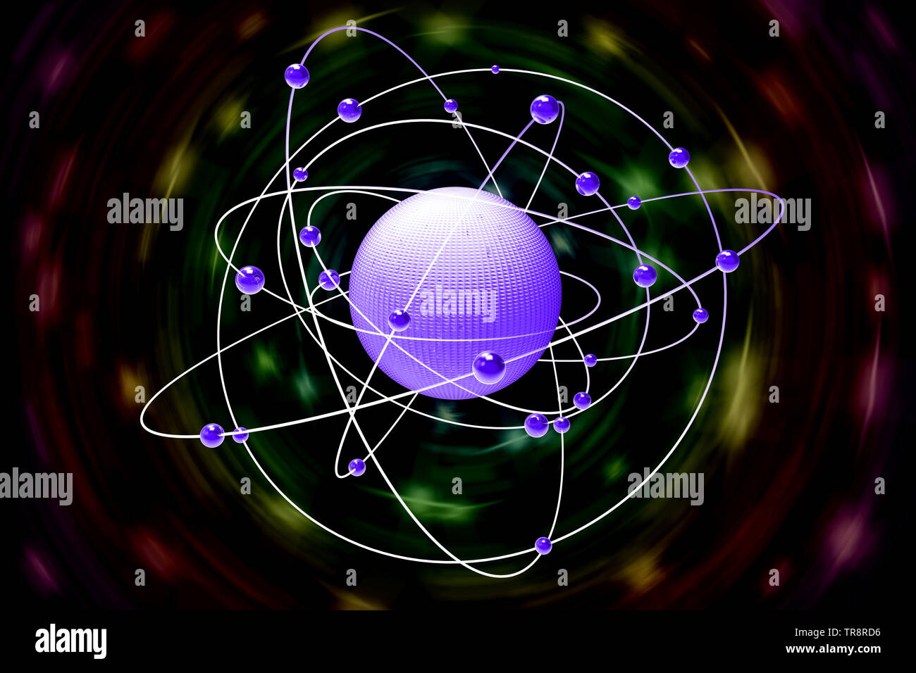 3D illustration. Abstract image. Space, atoms, planets, molecules ...