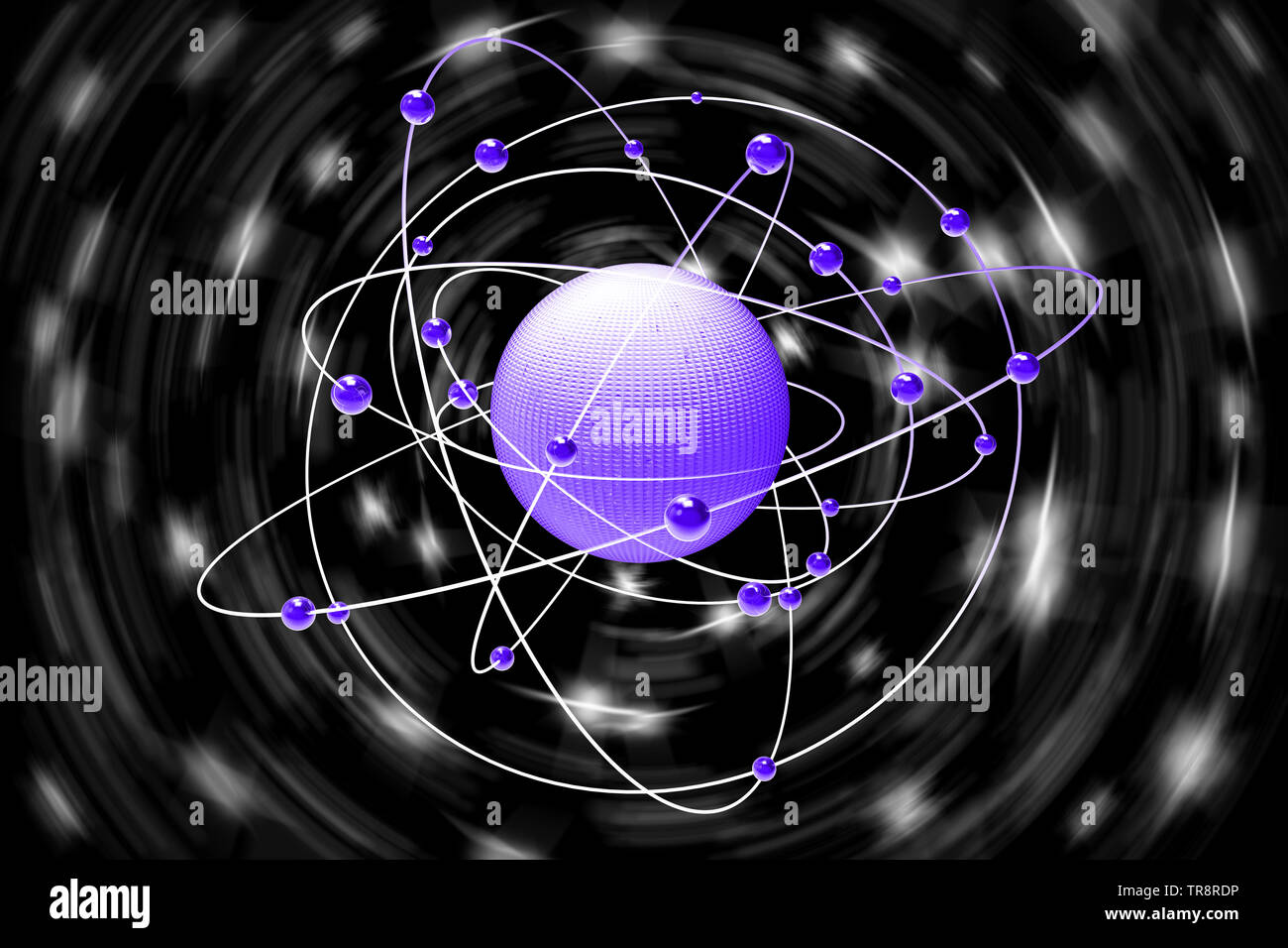 3D illustration. Abstract image. Space, atoms, planets, molecules ...