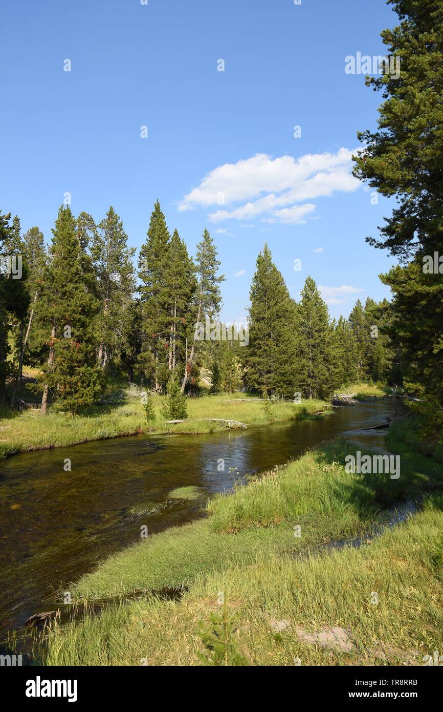 Yellowstone lake in Yellowstone National Park in Wyoming Stock Photo ...