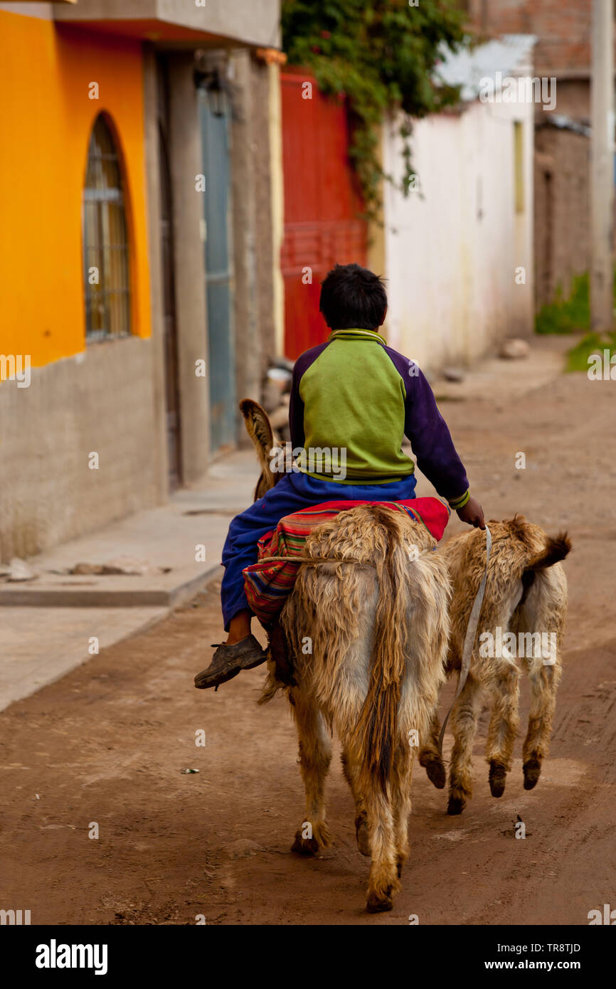 Children riding a donkey hi-res stock photography and images - Alamy