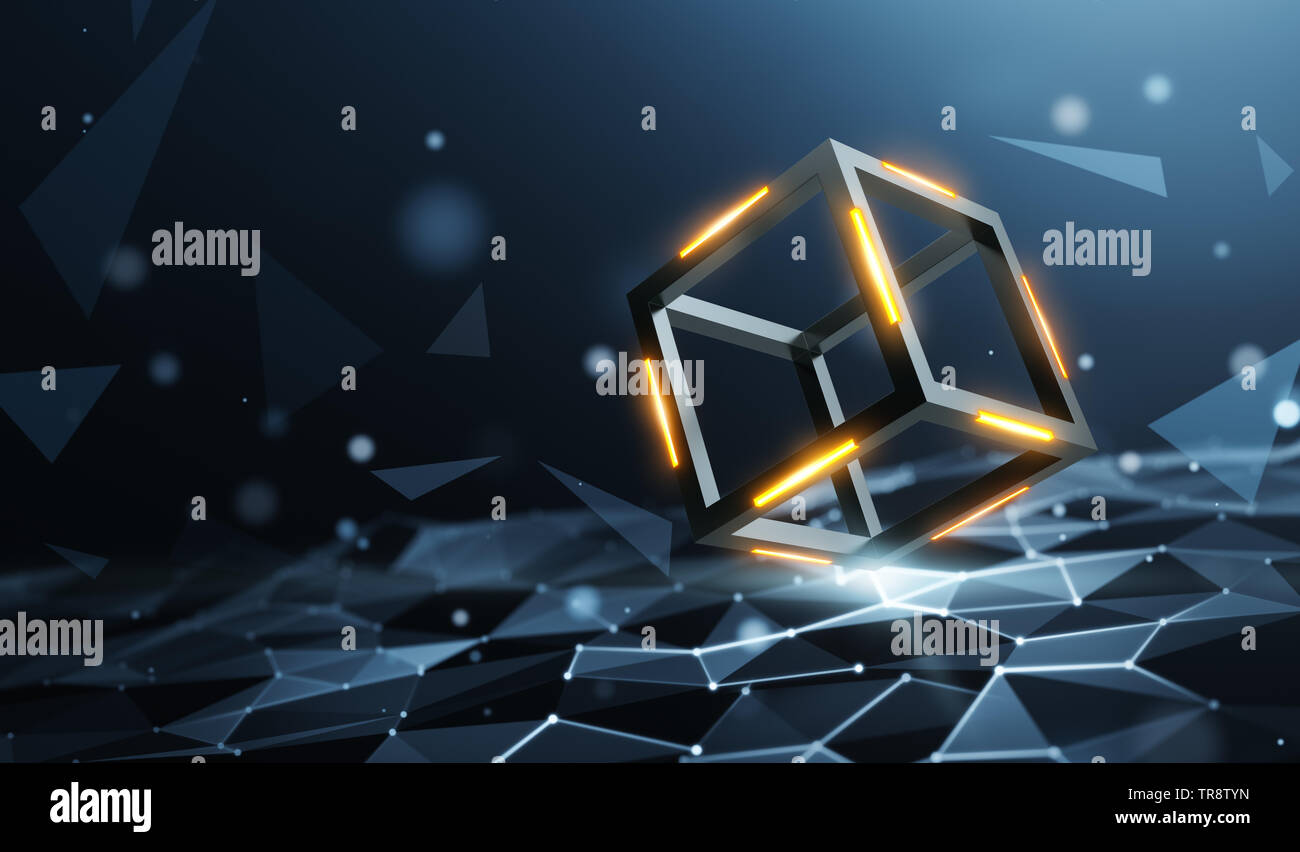 Blockchain on a data computation layer - 3D Rendering Stock Photo - Alamy