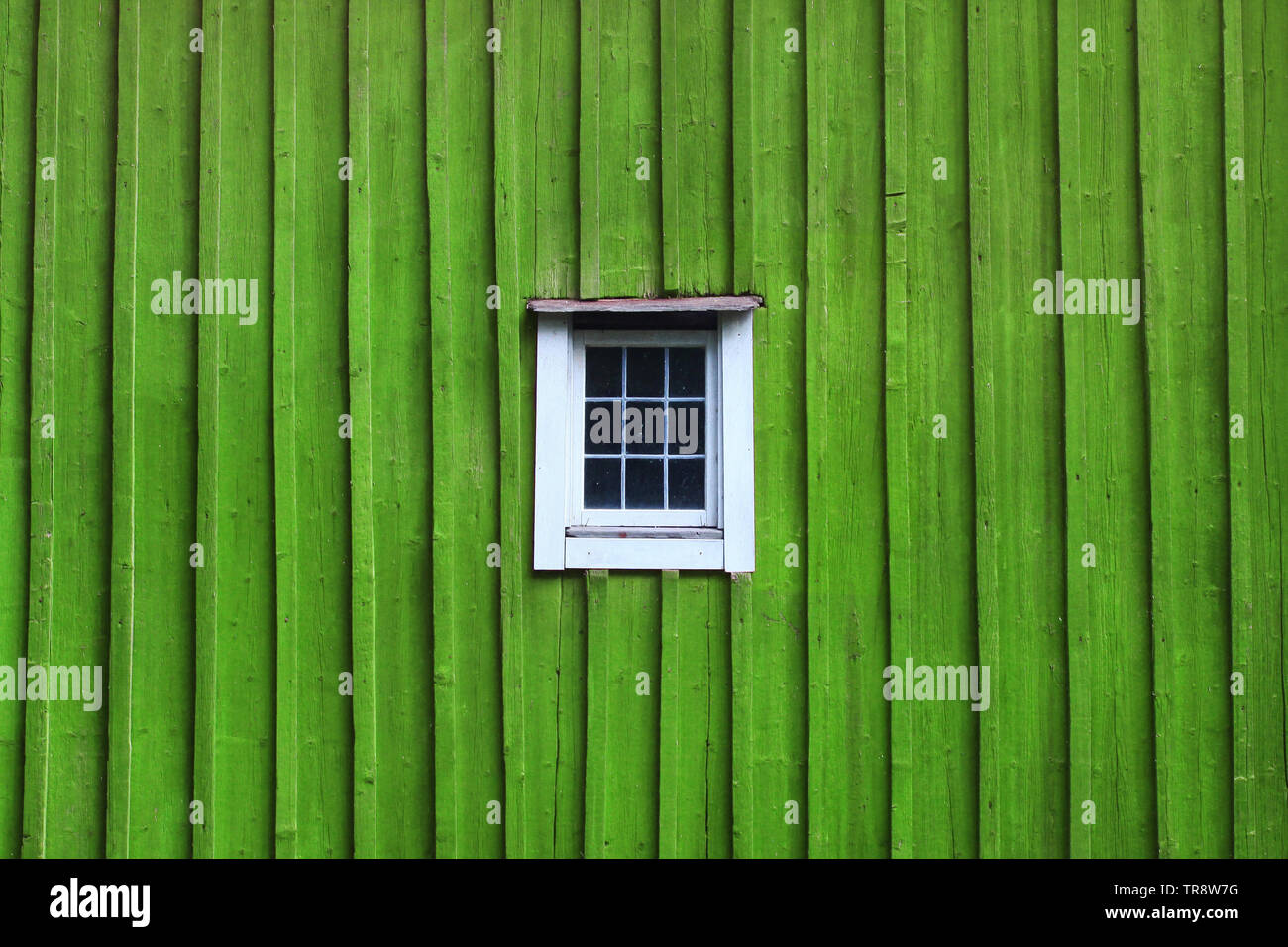 Green wall with window Stock Photo - Alamy