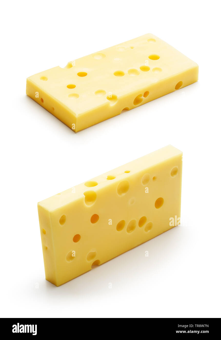 Square piece cheddar cheese Cut Out Stock Images & Pictures - Alamy