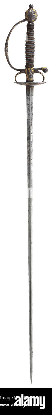 A French iron-chiselled small-sword, circa 1760 Thrusting blade of ...