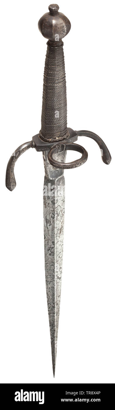 A French left-hand dagger, circa 1600 Ridged blade with constricted ...