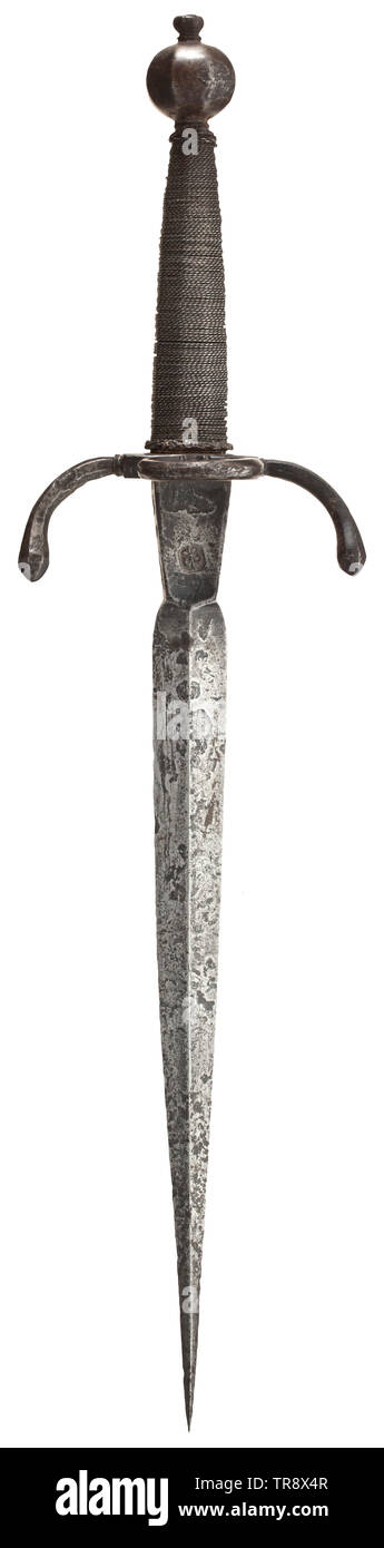 A French left-hand dagger, circa 1600 Ridged blade with constricted ...