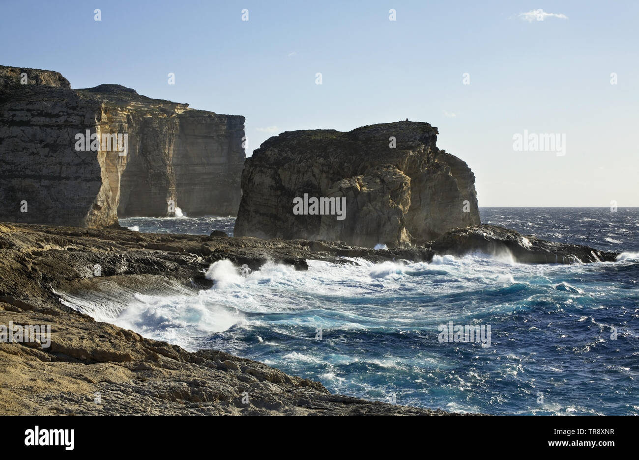 Fungus Rock on Gozo island. Dwejra Bay. Malta Stock Photo - Alamy