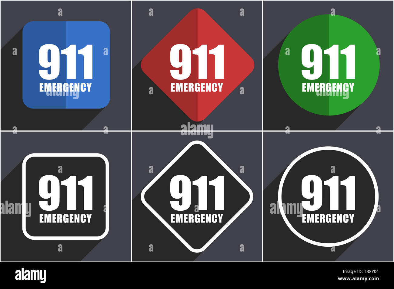 Emergency 911 sticker hi-res stock photography and images - Alamy