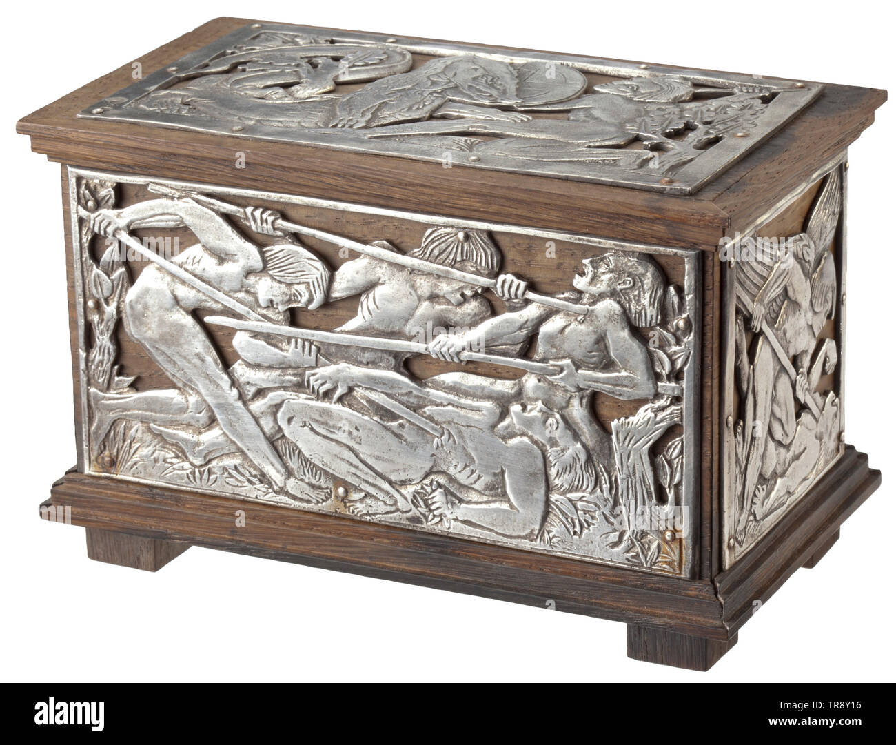 Hermann Göring - a lidded bog oak box with silver fittings Excellent ...