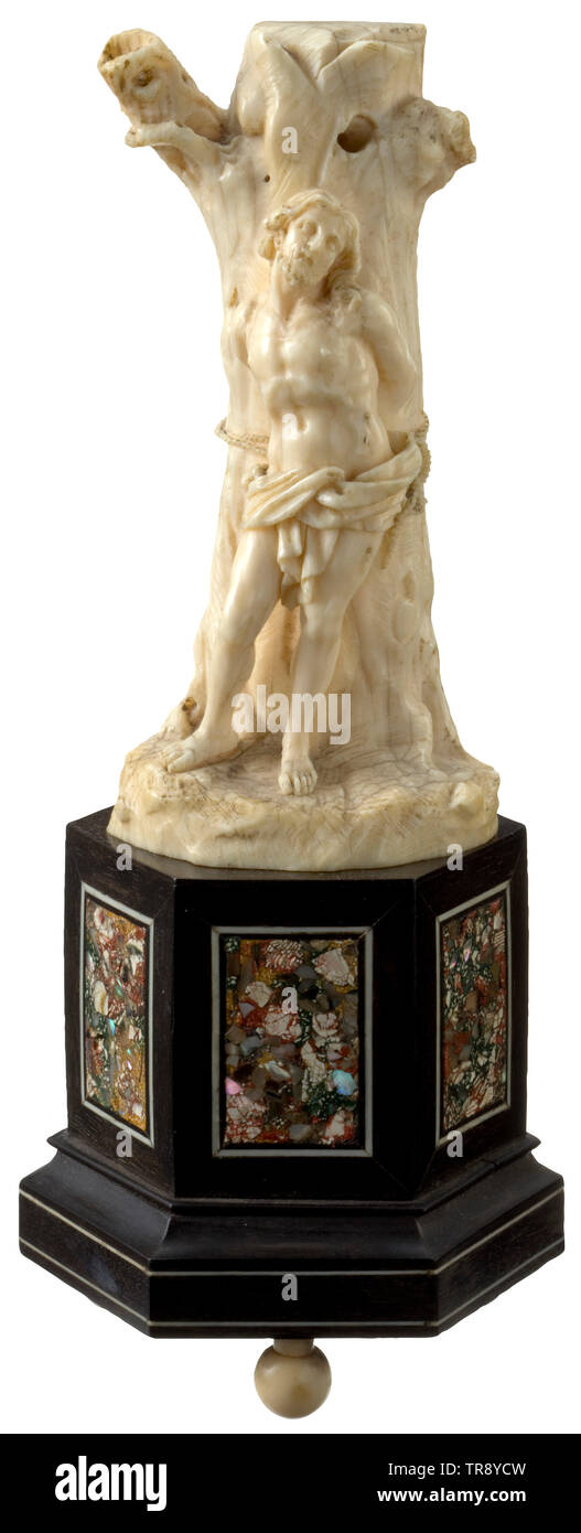 A German ivory figure of St. Sebastian, 17th century Finely carved ...