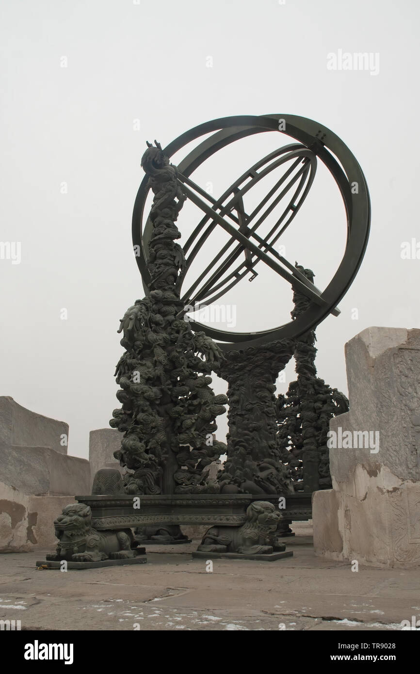 Beijing China, new armilla built in 1744 at the Ancient Observatory ...