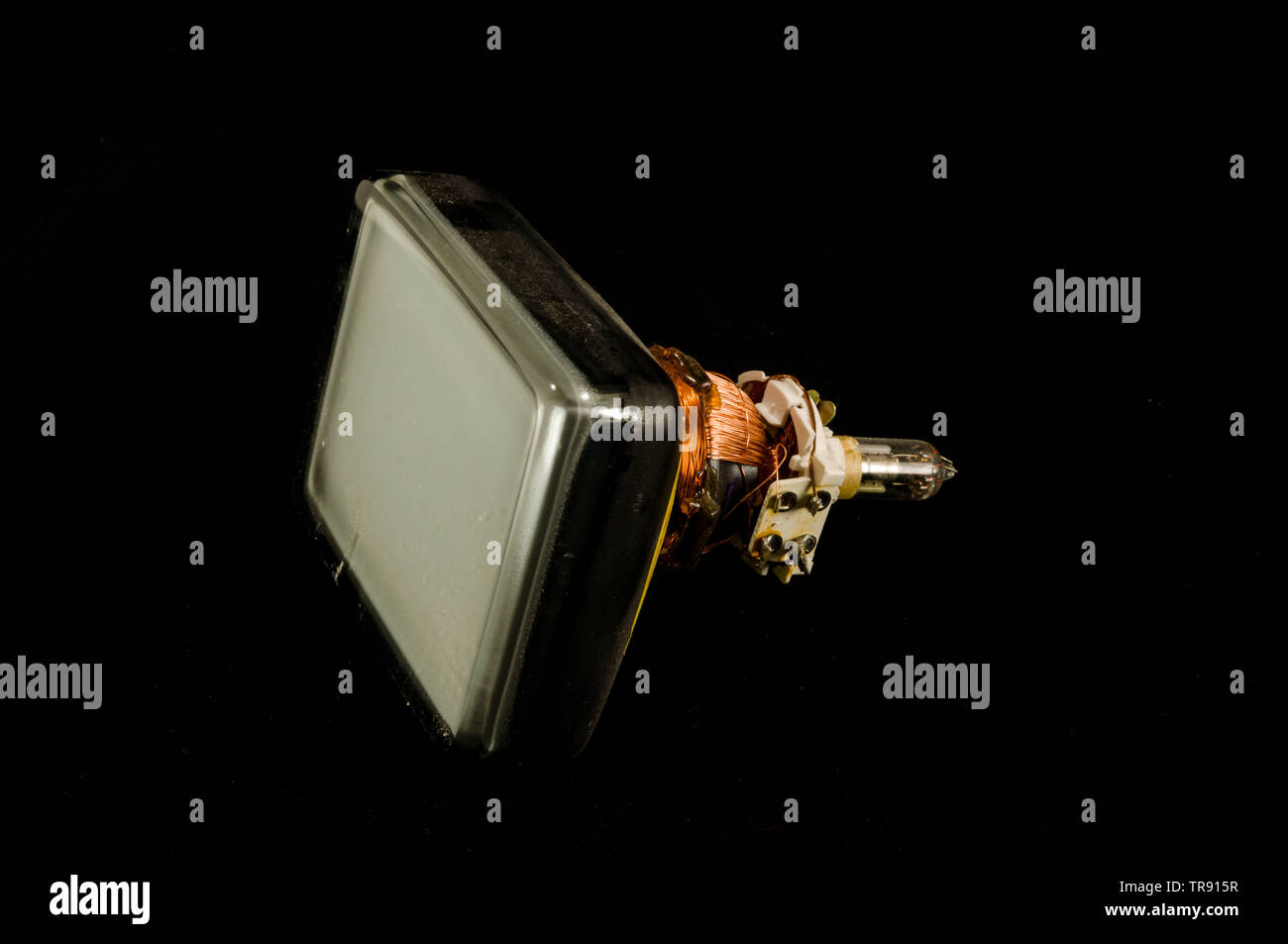Back of old television cathode tube isolated on black Stock Photo - Alamy