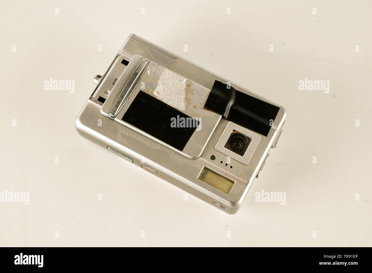 Old digital compact camera vintage object background Stock Photo - Alamy