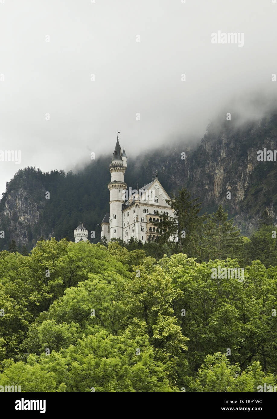 Neuschwanstein - New Swanstone Castle in Bavaria. Germany Stock Photo ...