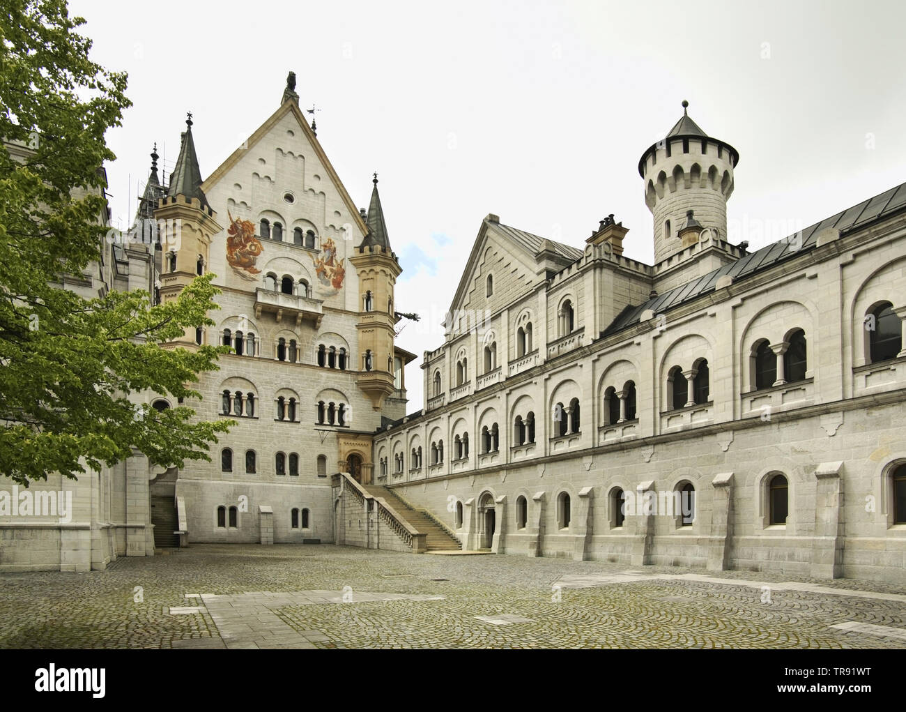 Neuschwanstein - New Swanstone Castle in Bavaria. Germany Stock Photo ...