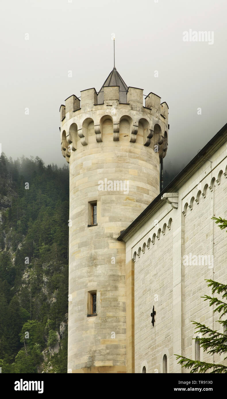Neuschwanstein - New Swanstone Castle in Bavaria. Germany Stock Photo ...