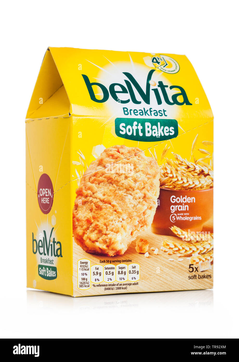 LONDON, UK - MAY 29, 2019: Pack of Belvita Breakfast soft bakes golden ...