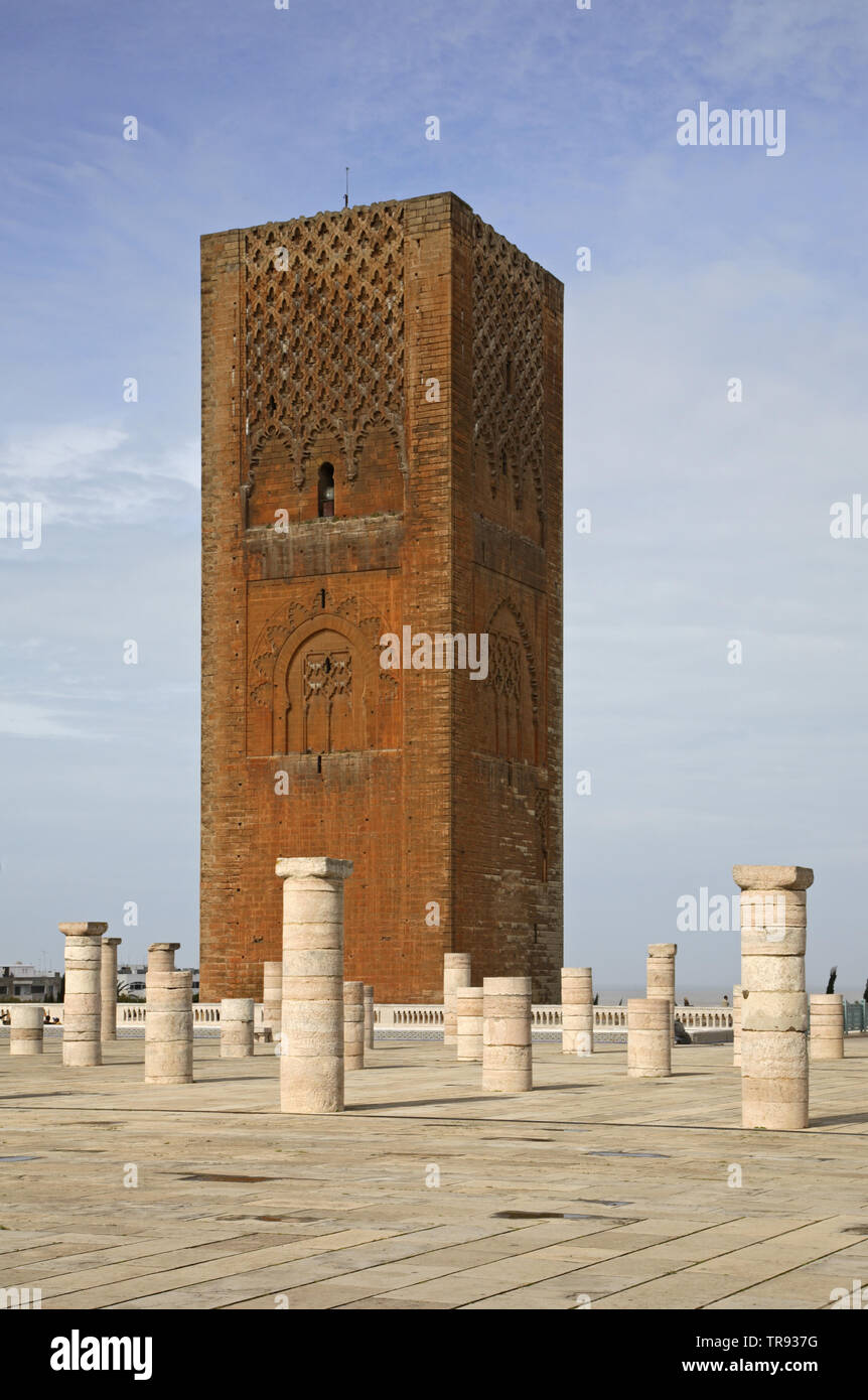 Hassan Tower in Rabat. Morocco Stock Photo - Alamy