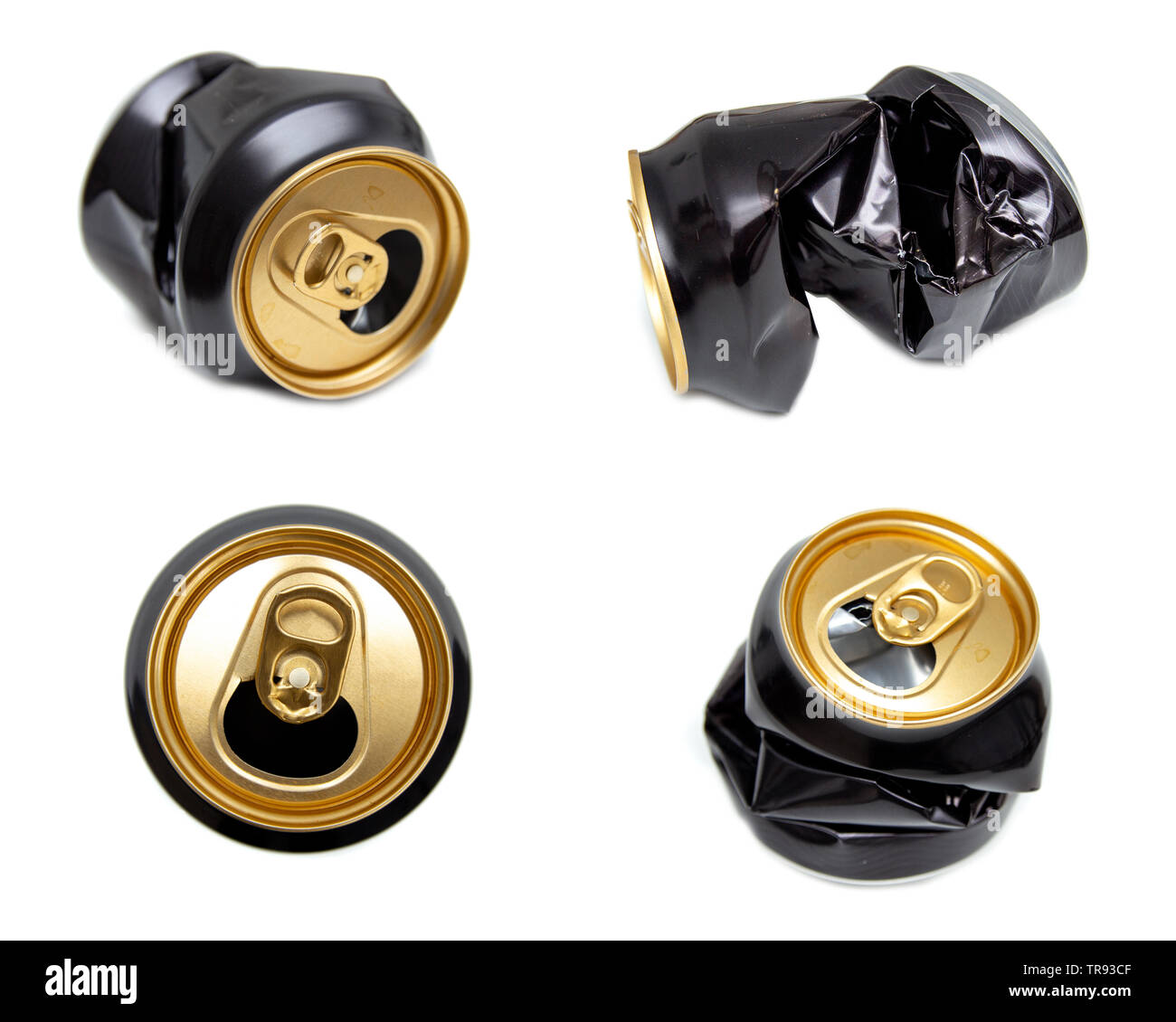 Aluminum recycling old cans isolated on white background Stock Photo ...