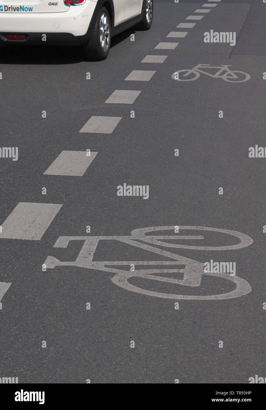 Bike path in Berlin Stock Photo - Alamy