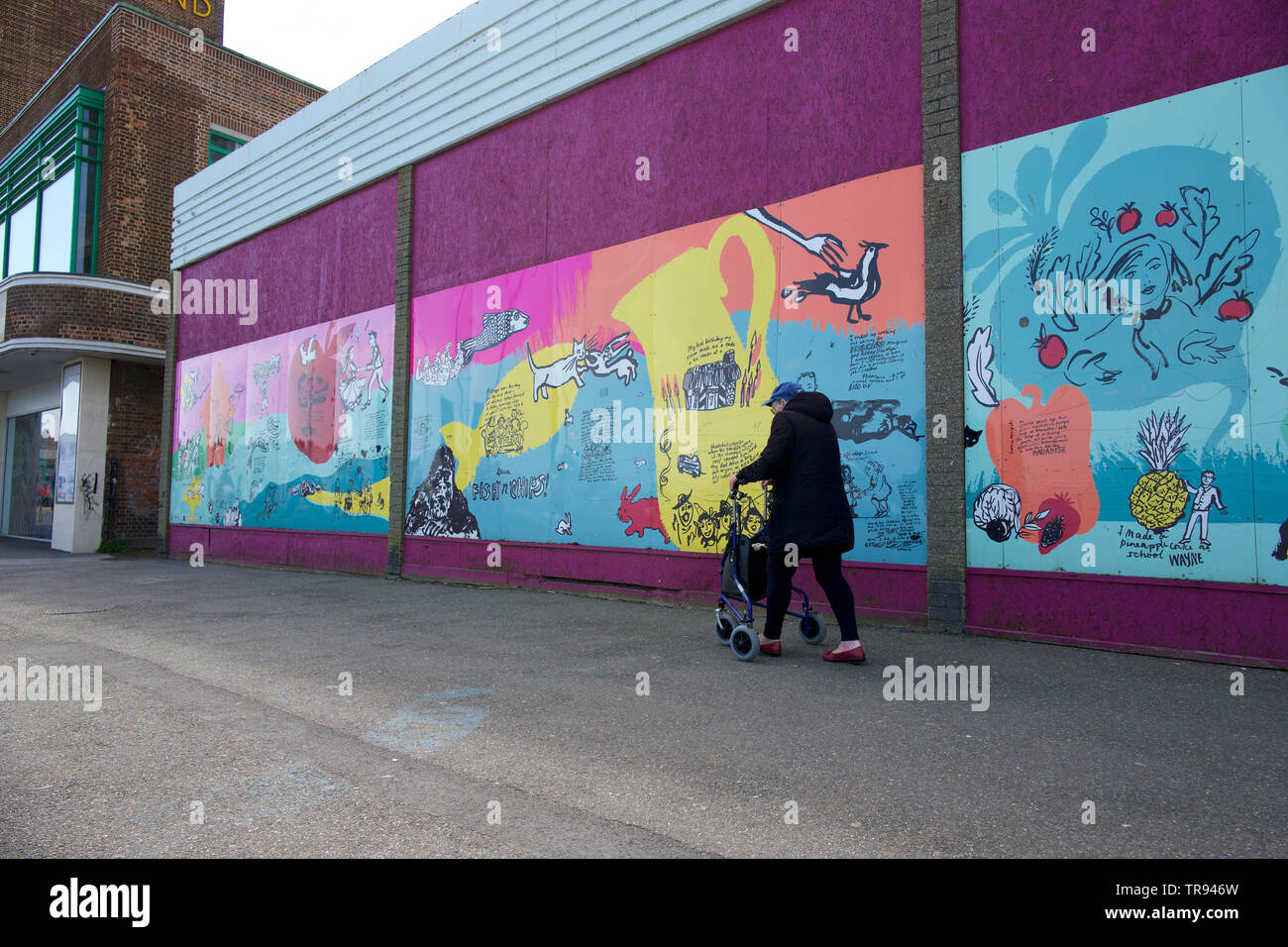 Mural on empty building, Margate, Kent, UK Stock Photo - Alamy