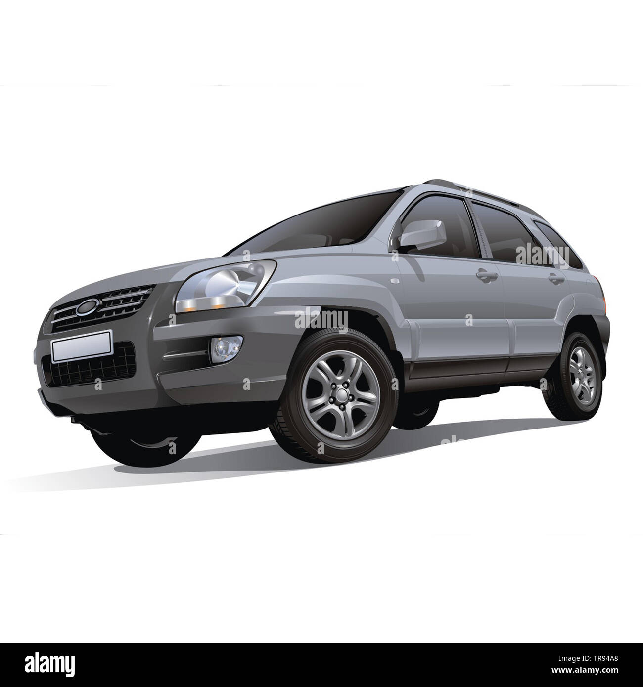 Modern gray car with new tires and chrome wheels Stock Photo - Alamy