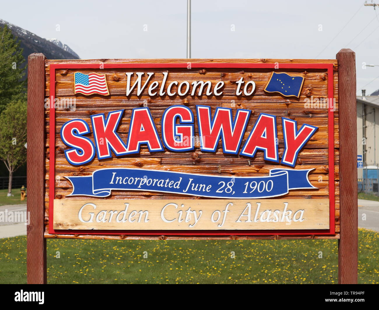 Welcome to Skagway Stock Photo - Alamy