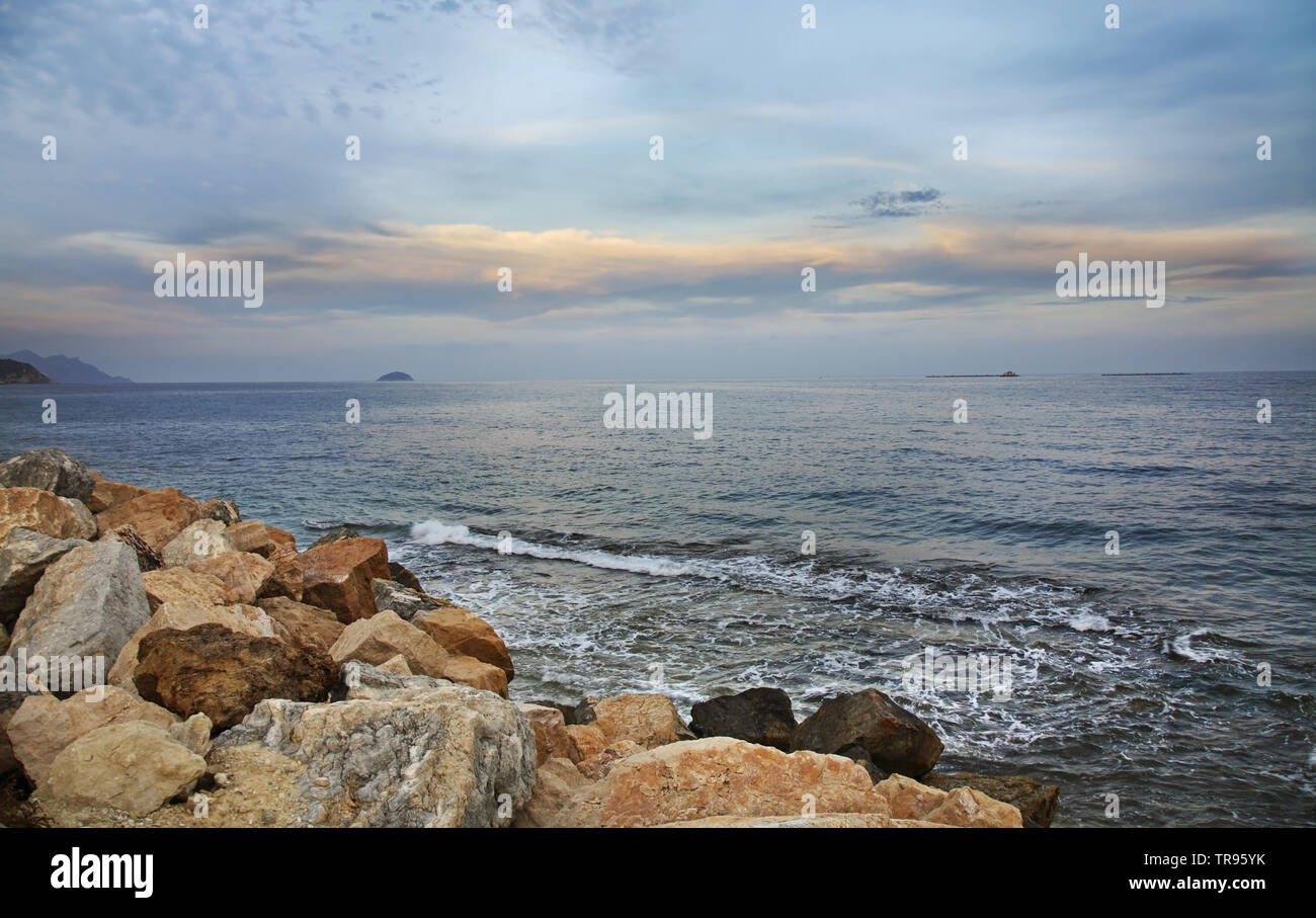 Mediterranean sea near Villajoyosa. Province of Alicante. Spain Stock ...