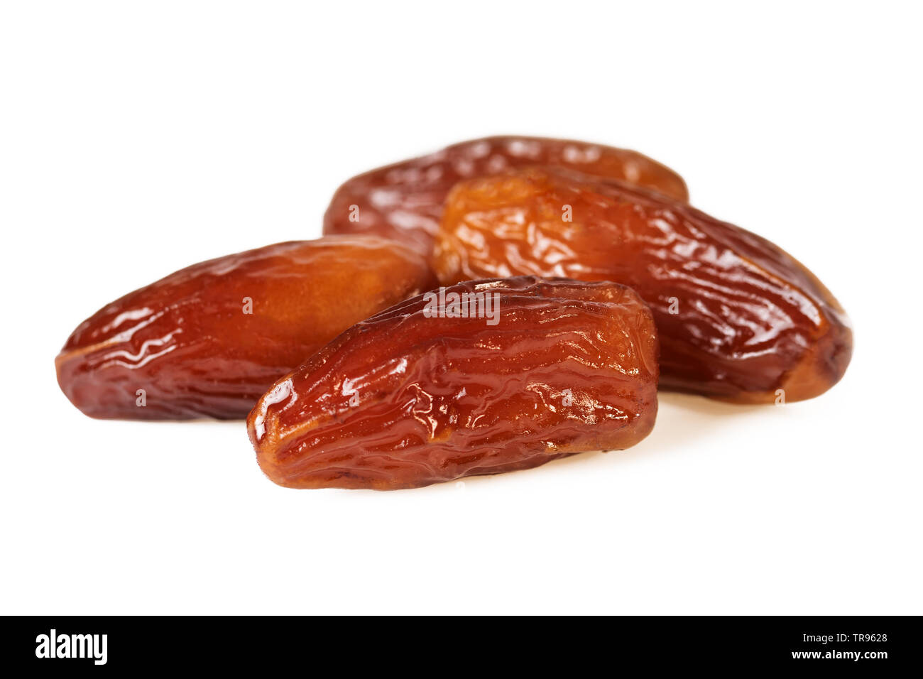 Sweet dates fruit or four dried dates isolated on white background ...
