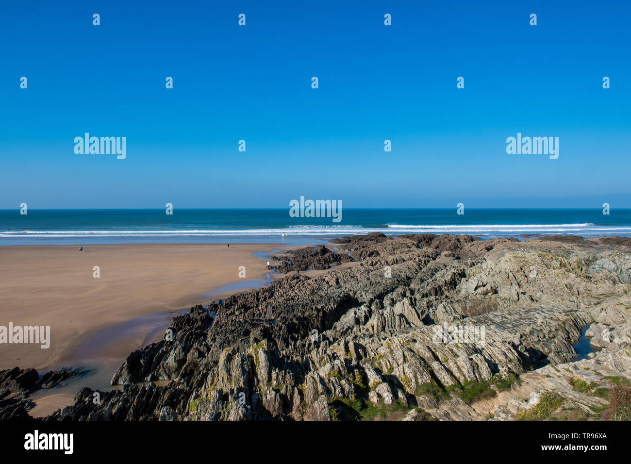 Woolacombe beach North devon on a sunny day Stock Photo - Alamy
