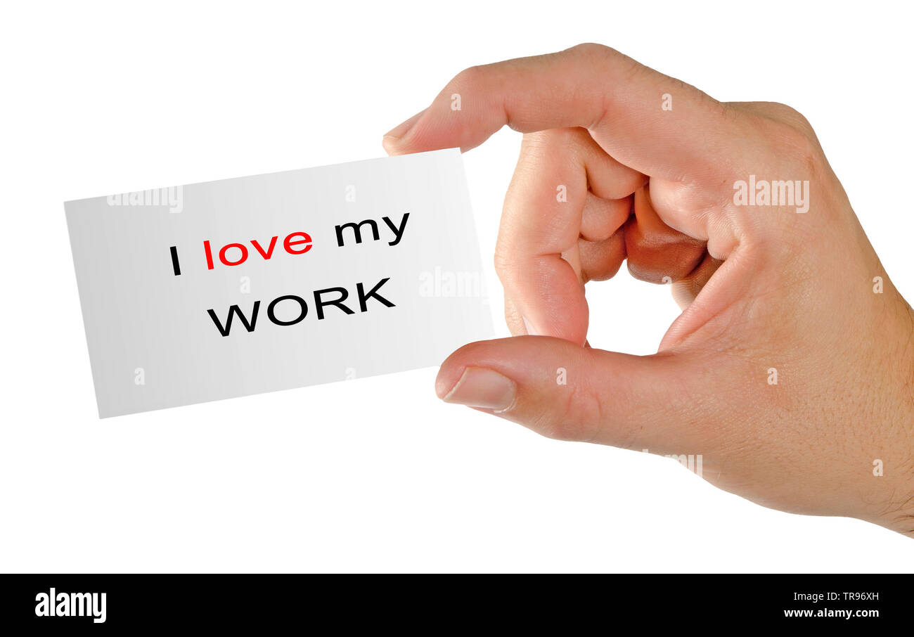 I love my work Stock Photo - Alamy