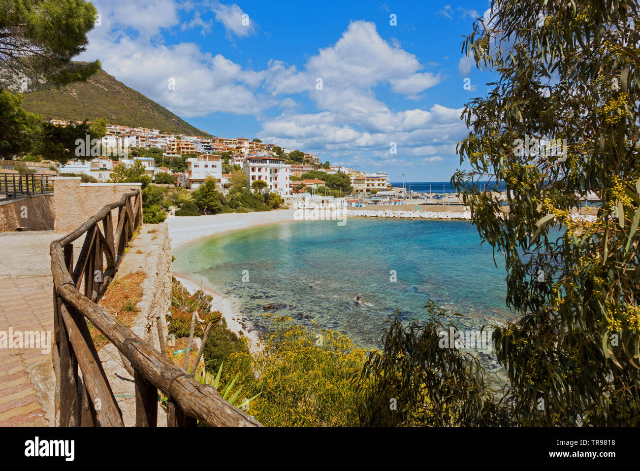 Cala Gonone harbour and beach, Eastern Sardinia Stock Photo - Alamy